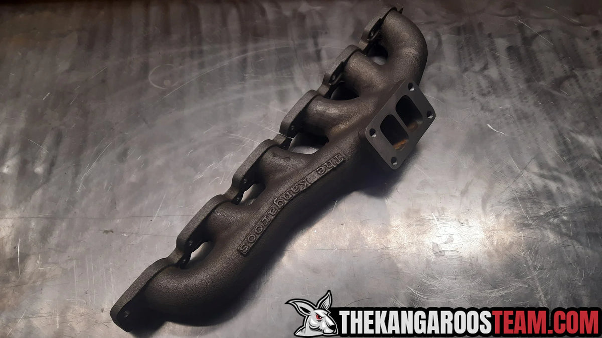 MERCEDES BENZ OM603 TWIN SCROLL KANGAROOS TEAM CAST IRON TURBO MANIFOL ...