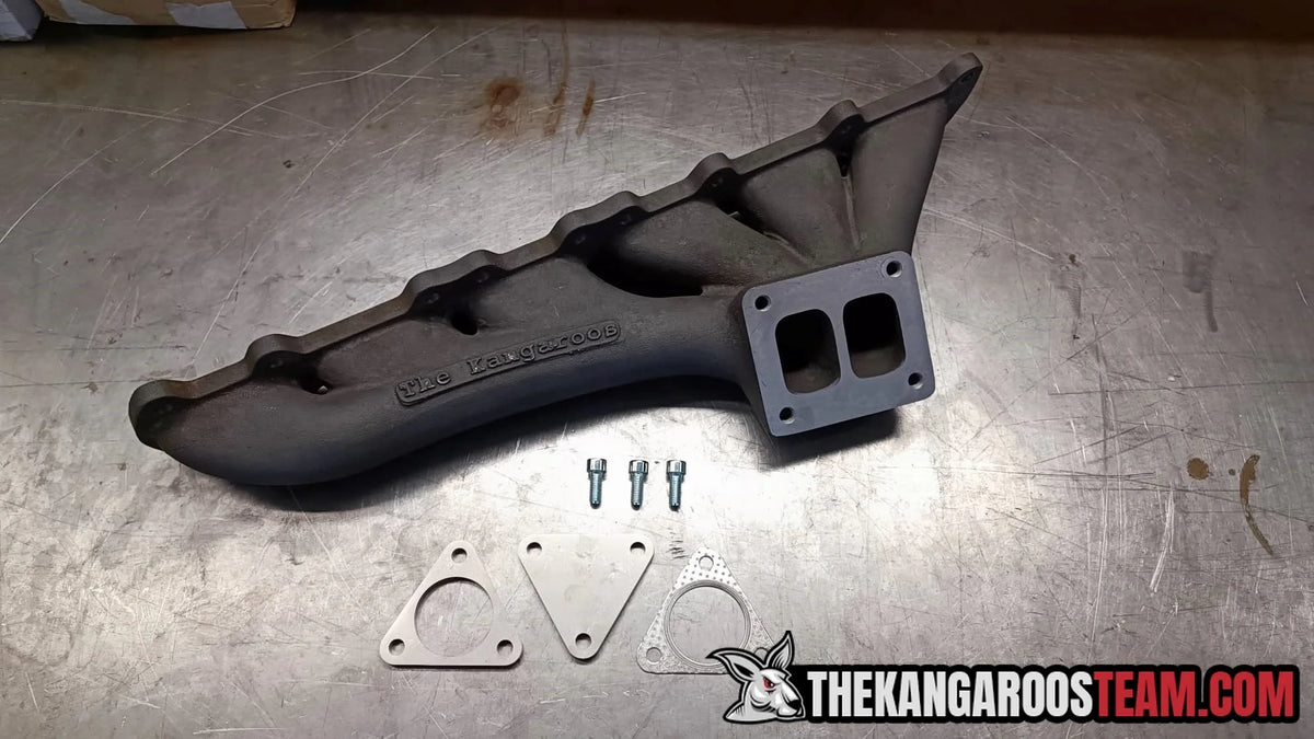 MERCEDES BENZ OM606 T4 TWIN SCROLL KANGAROOS TEAM CAST IRON TURBO MANI ...